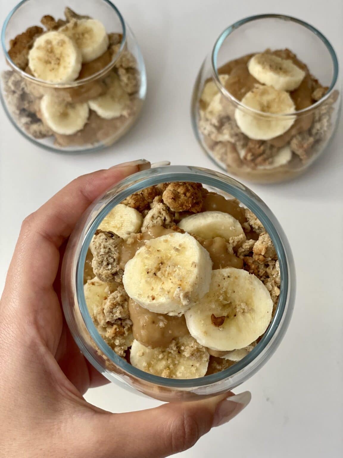 Healthy banoffee με Μπανάνα, Φυστικοβούτυρο και Βρώμη.